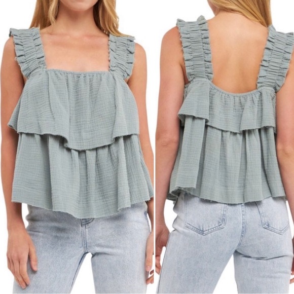 Free the Roses | Tops | Nordstrom Free The Roses Gauze Tiered Tank Top ...